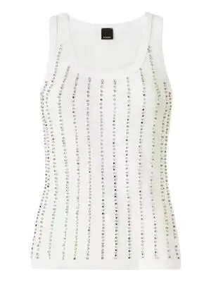 Pinko Embellished Knit Top - White
