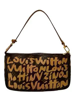 LOUIS VUITTON 2001 Stephen Sprouse Monogram Graffiti Pochette Accessoires - Brown