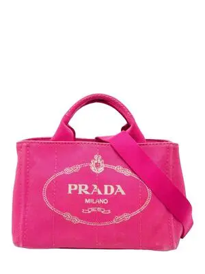 Prada Canapa Logo Satchel - Pink