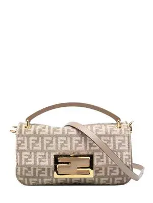Fendi Zucchino Velvet Baguette - Brown