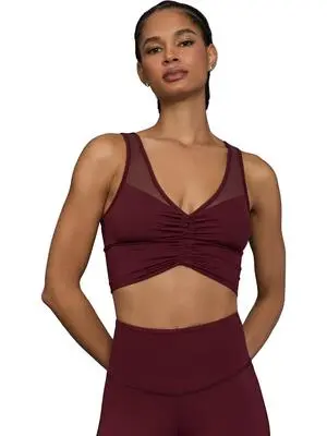 MICHI Palma Mesh Longline Bra - Bordeaux