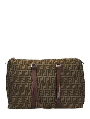 FWRD RENEW Fendi Zucca Boston Bag - Brown