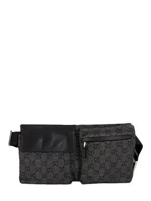 FWRD RENEW Gucci Denim Double Pocket Belt Bag - Grey