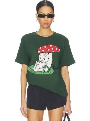 THE FORECAST AGENCY Kewpie Mushroom Frog Tee - Forest Green