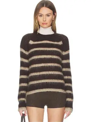 ALLSAINTS Riga Striped Jumper - Bottle Brown & Barley