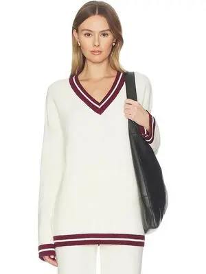 SNDYS Colton Varsity Knit Jumper - Cream Contrast