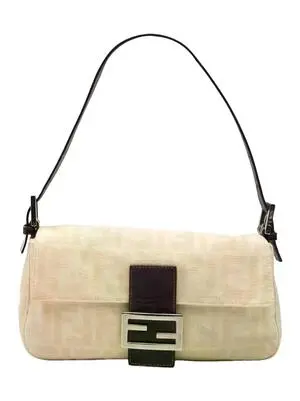 Fendi Zucca Canvas Baguette Shoulder Bag - Brown