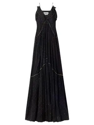 MARANT ETOILE Vasma Ruffled V-neck Maxi Dress - Black