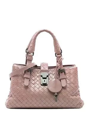 Bottega Veneta Mini Nappa Intrecciato Roma Satchel - Pink