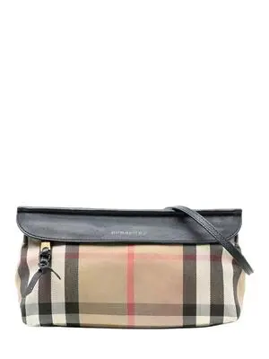 Burberry House Check Canvas And Leather Crossbody Bag - Brown