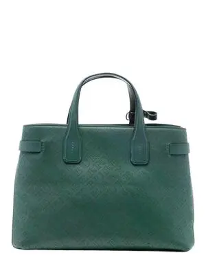 Burberry Medium Perforated Leather Banner Satchel - Green