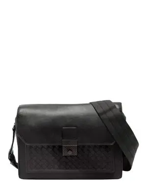 Bottega Veneta 2012-2025 Leather Intrecciato Crossbody Bag - Black