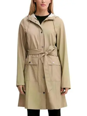 Rains Curve Hooded Parka - Neutrals