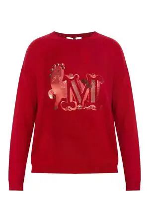 Max Mara Sequin-embellished Sweater - Red