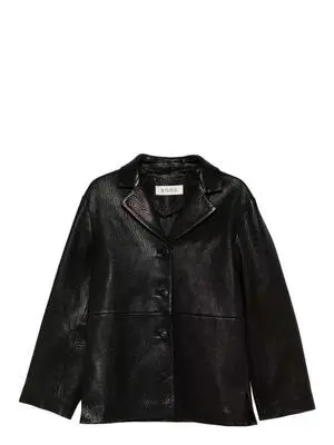 RÓHE Single-breasted Grained-leather Jacket - Black