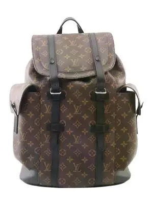 LOUIS VUITTON Monogram Macassar Christopher Mm Backpack - Brown