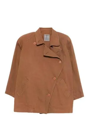 Issey Miyake 1980s Cotton Jacket - Brown