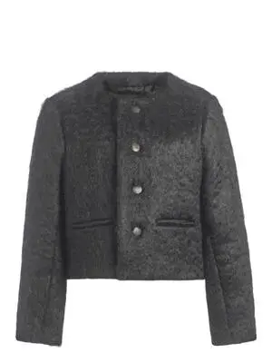 TESS LORENZ Cardigan Jacket In Mohair Blend - Black