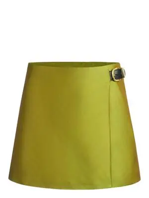 Tess Lorenz Mini Wrap Skirt - Chartruse