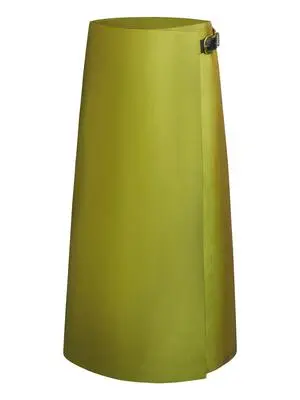 Tess Lorenz Viscose Wrap Midi Skirt - Chartruse