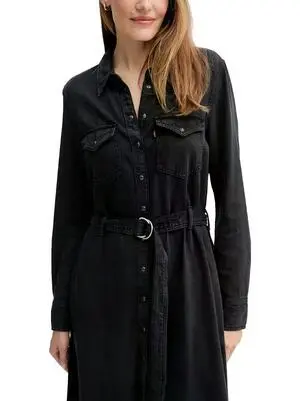 LEVI'S Belted Denim Shirt Dress - Black