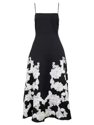 Simkhai Annabella Floral Midi Dress - Black