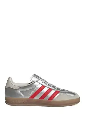 Adidas Gazelle Indoor Shoes - Silver Metallic / Better Scarlet / Grey One