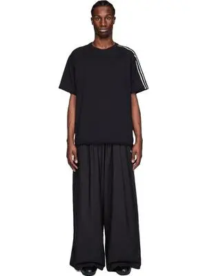 Adidas Raw Edge 3-stripes Wide Leg Pants - Black