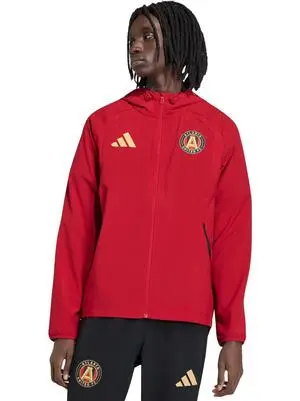 Adidas Atlanta United Fc Tiro Travel Full-zip Windbreaker - Team Victory Red / Light Football Gold