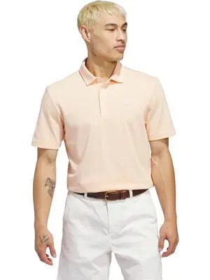 Adidas Originals Stripe Pique Polo - Ice Tangerine / Clear Pink