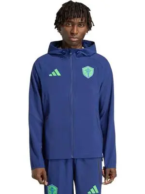 Adidas Seattle Sounders Tiro Travel Windbreaker - Dark Blue / Semi Solar Lime