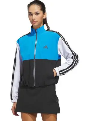 Adidas Beyond The Course Color Block Twistweave Full-zip Jacket - Lucid Ray Blue