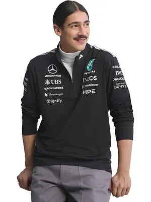 Adidas Mercedes-amg Petronas Formula 1 Team Engineers Quarter-zip Sweatshirt - Black