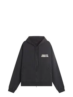 Balenciaga Masking Tape Jersey Zip Up - Faded Washed Black