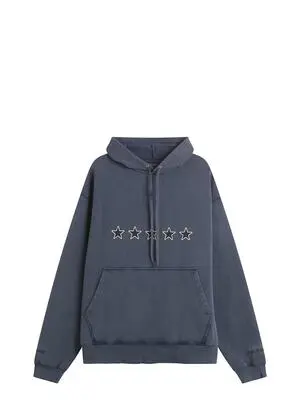 Balenciaga Printed Hoodie - Washed Navy