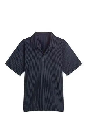 Issey Miyake Pleat Polo Shirt - Navy