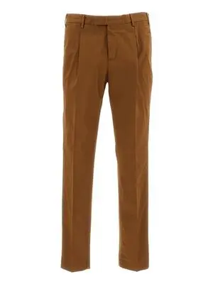 PT TORINO Master Stretch Satin Trousers - Brown