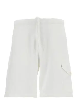 C.P. COMPANY Fleece Cargo Shorts - White