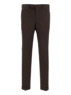 PT TORINO Master Stretch Finetwill Trousers - Brown