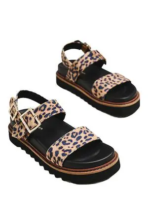 KELSI DAGGER BROOKLYN Leopard Double-Strap Sandals