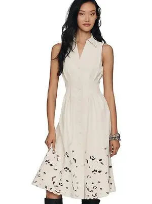 EN SAISON Alitzel Sleeveless Eyelet Midi Dress - Ivory