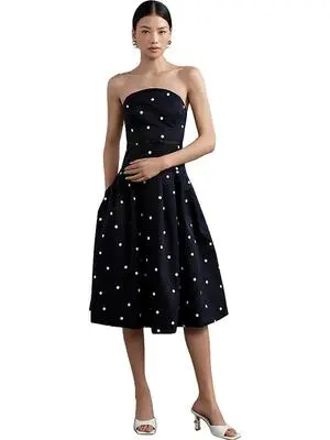 Maeve A-line Midi Dress - Navy