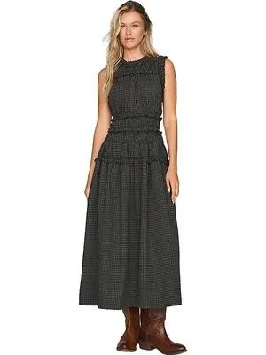 RAISONNEL Sleeveless Smocked Maxi Dress - Grey
