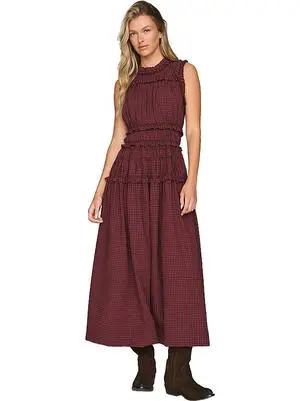 RAISONNEL Sleeveless Smocked Maxi Dress - Wine