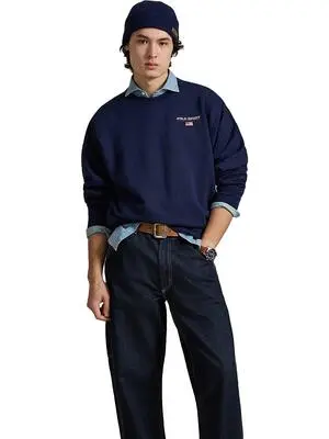 Ralph Lauren Relaxed Fit Polo Sport Fleece Sweatshirt - Cruise Navy White