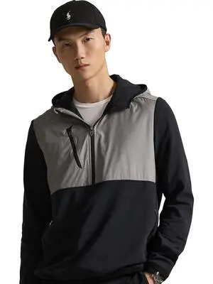 Ralph Lauren Performance Hybrid Half-zip Hoodie - Polo Black/perfect Grey