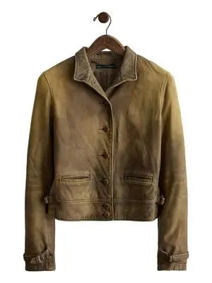 Ralph Lauren Leather Jacket - Olive