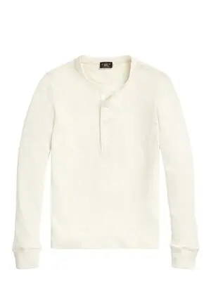 Ralph Lauren Waffle-knit Henley Shirt - Paper White