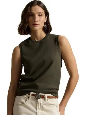 Ralph Lauren Sleeveless Crewneck Shell - Harvest Olive