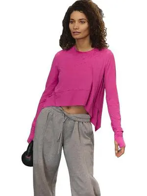 Free People Tempo UV Protection Long Sleeve Tee Frosted Magenta